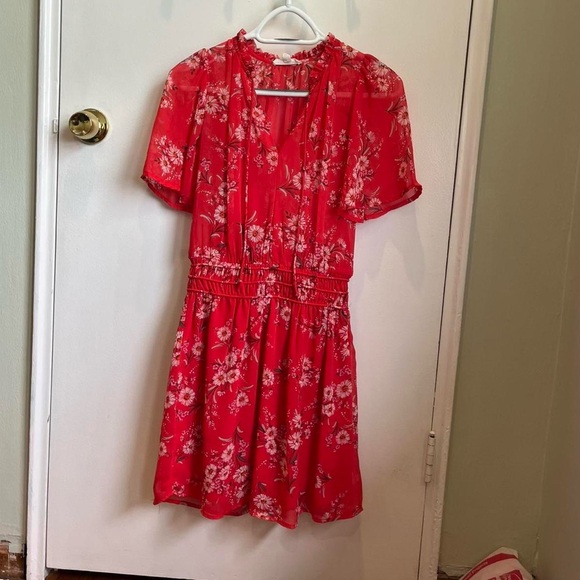 Socialite | Dresses | Socialite Vibrant Red Floral Dress | Poshmark